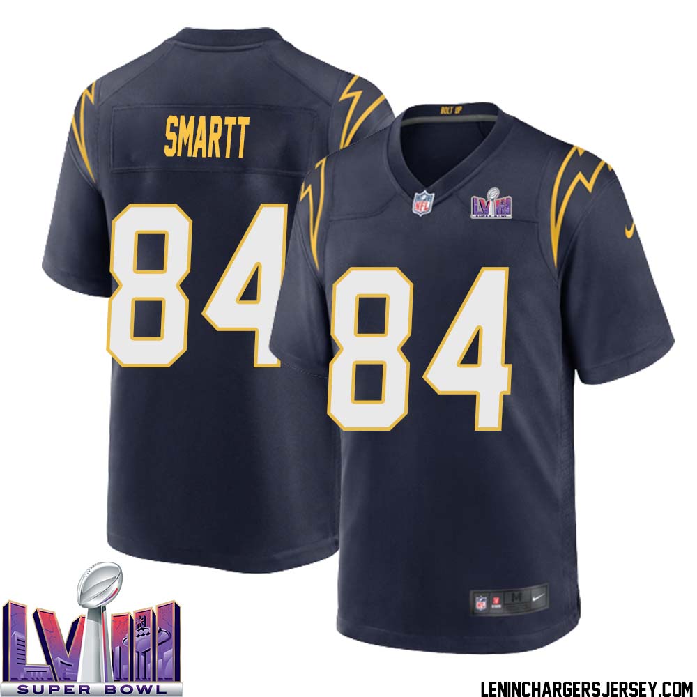 Stone Smartt No 84 Men Navy Los Angeles Chargers Super Bowl LVIII ...