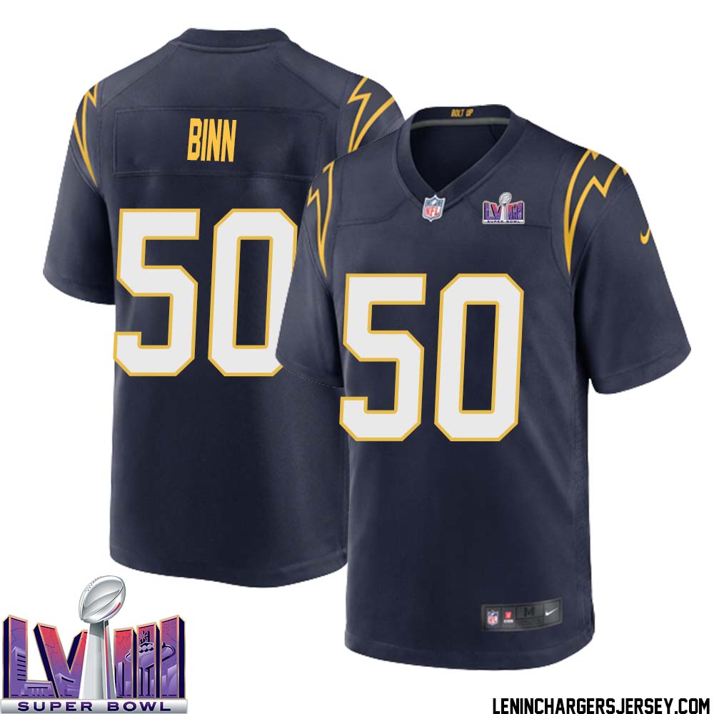 David Binn No 50 Men Navy Los Angeles Chargers Super Bowl LVIII ...